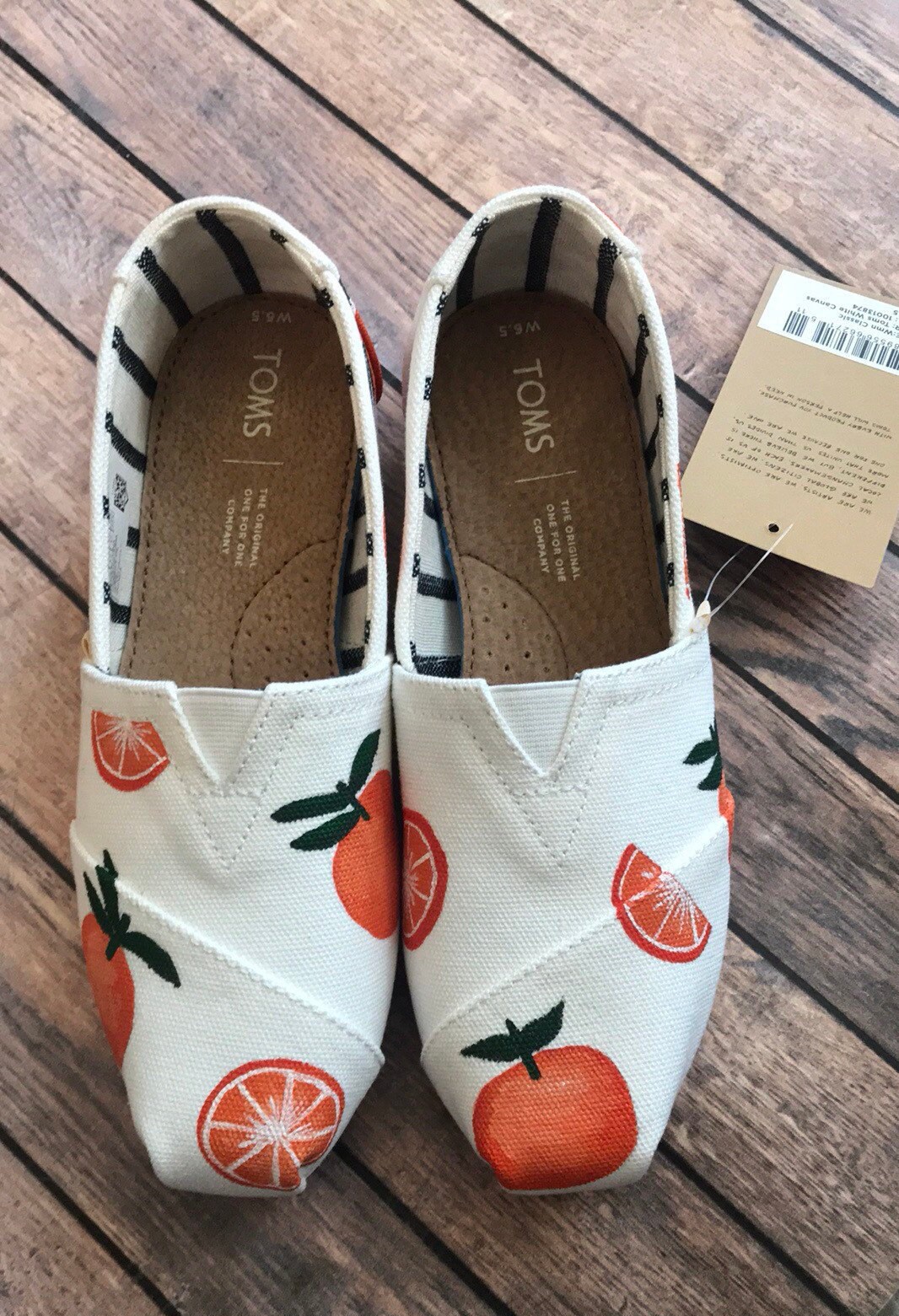 Orange Citrus Hand-painted Toms Custom Toms - Etsy