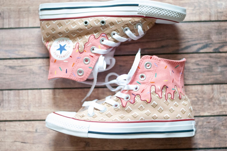 Ice Cream Cone Hand Painted High Top Custom Converse - Etsy