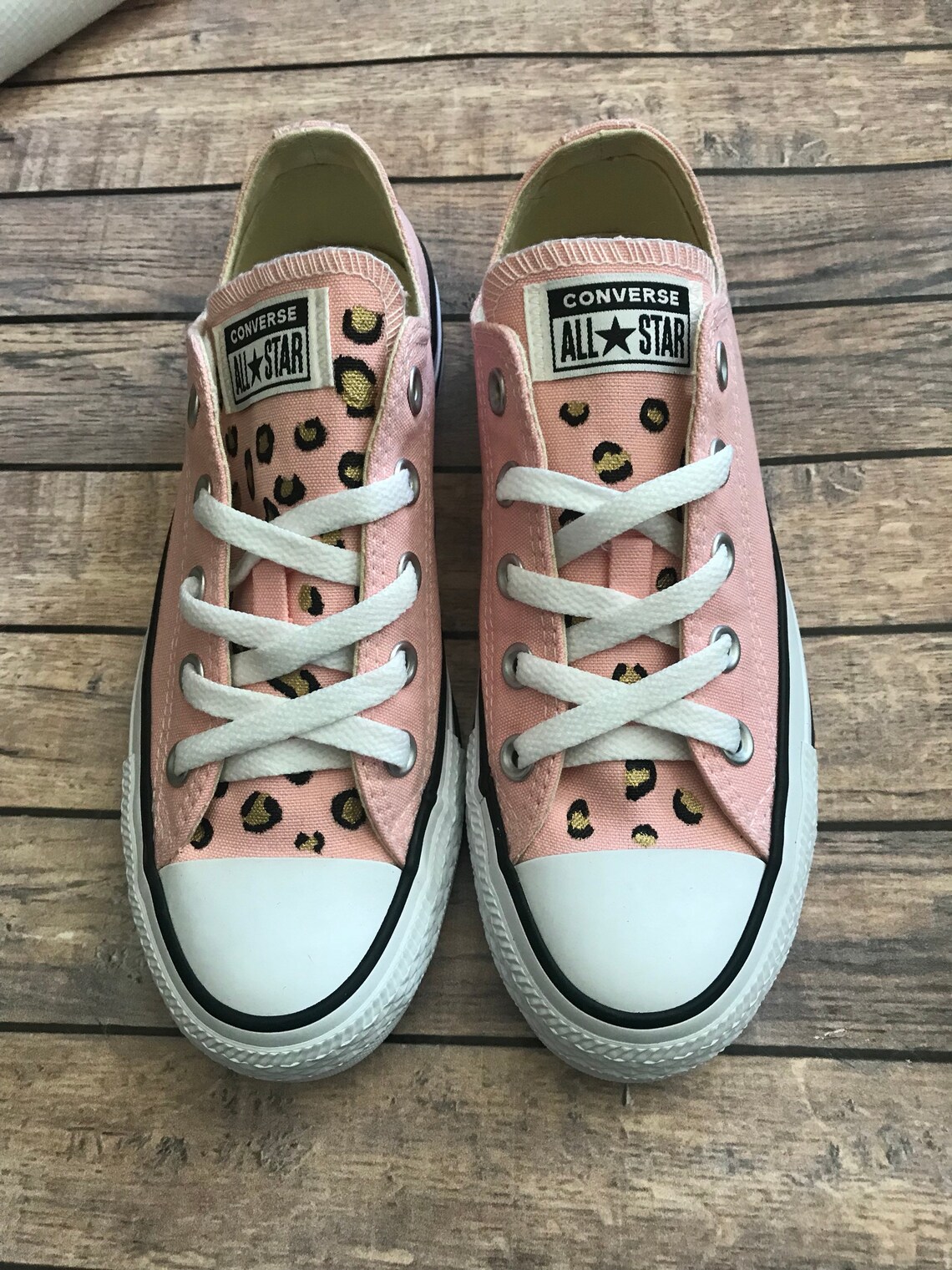 Cheetah Print Hand Painted Converse Women's Hand Painted - Etsy