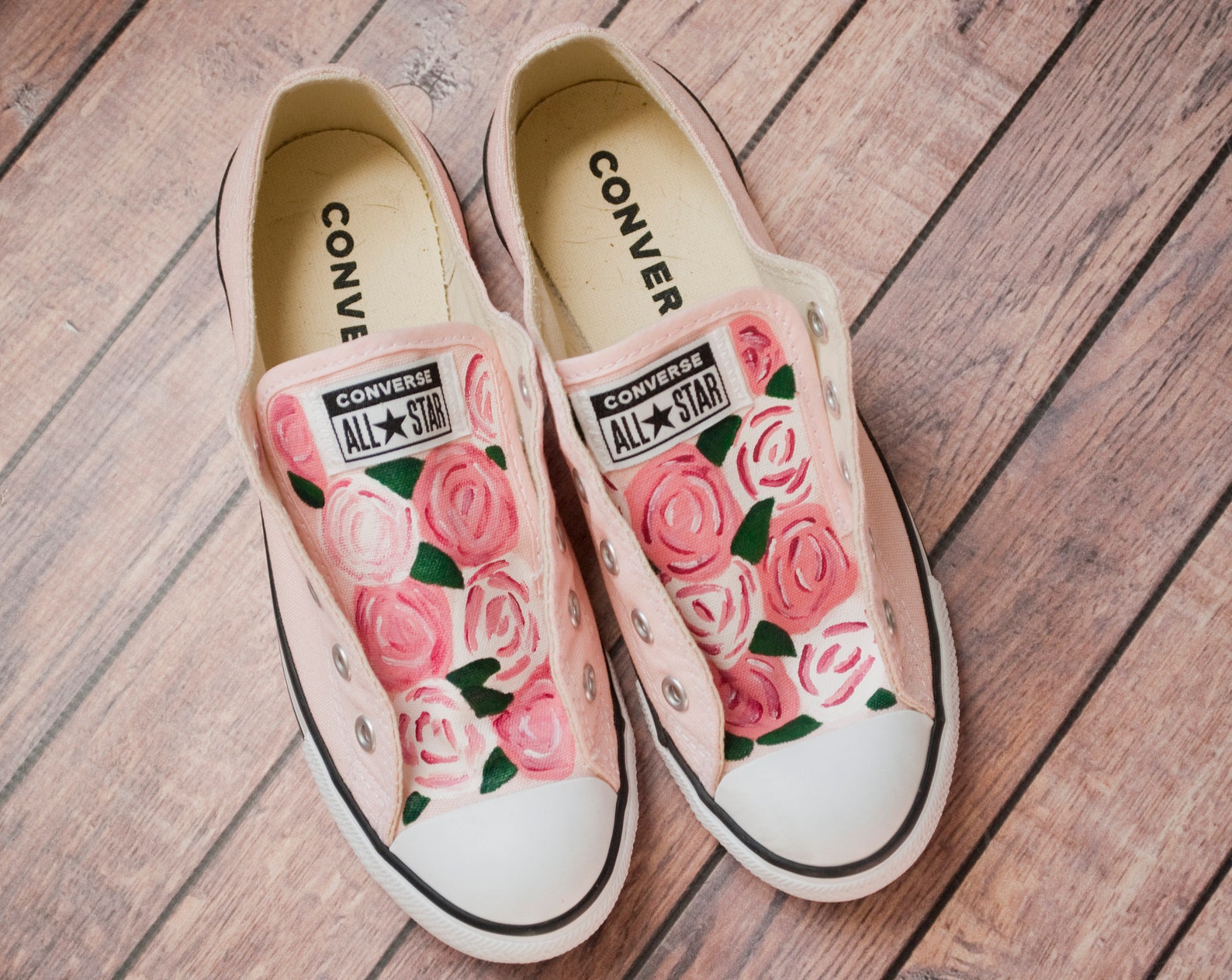 Rose Floral Converse Hand-painted Women's Converse - Etsy