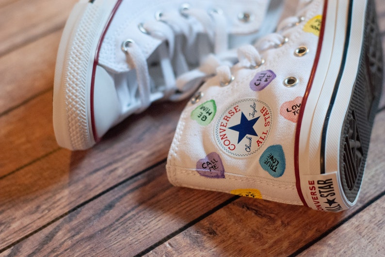Candy Heart High Top Converse Hand Painted Converse - Etsy