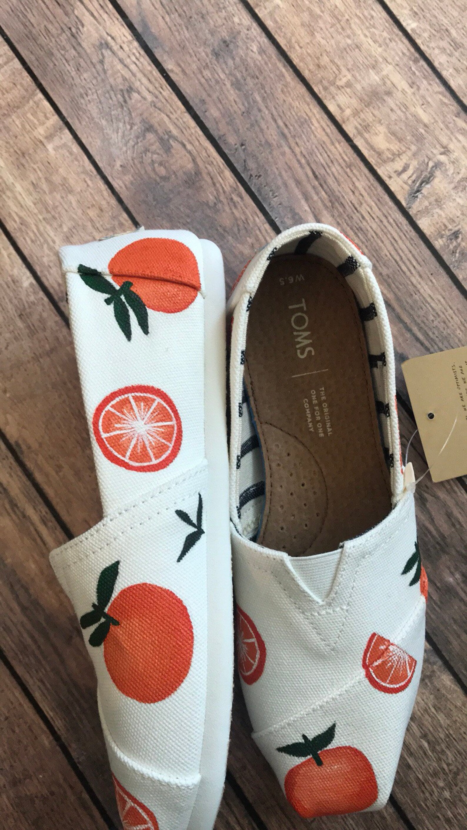 Orange Citrus Hand-painted Toms Custom Toms - Etsy
