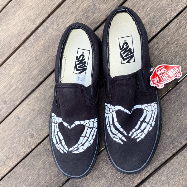 Skeleton Vans Shoes - Etsy