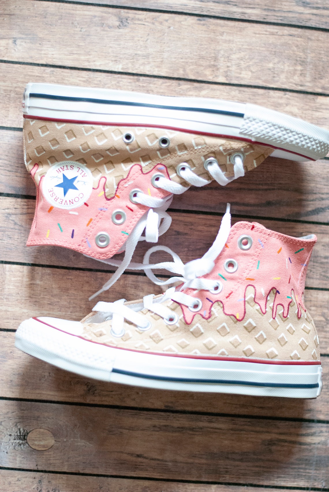 Ice Cream Cone Hand Painted High Top Converse - Etsy