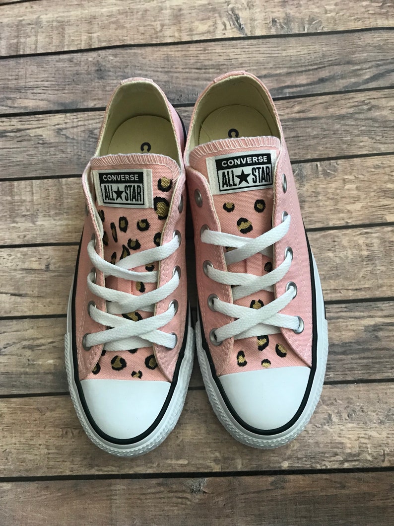Cheetah Print Hand Painted Converse Women's Hand Painted - Etsy