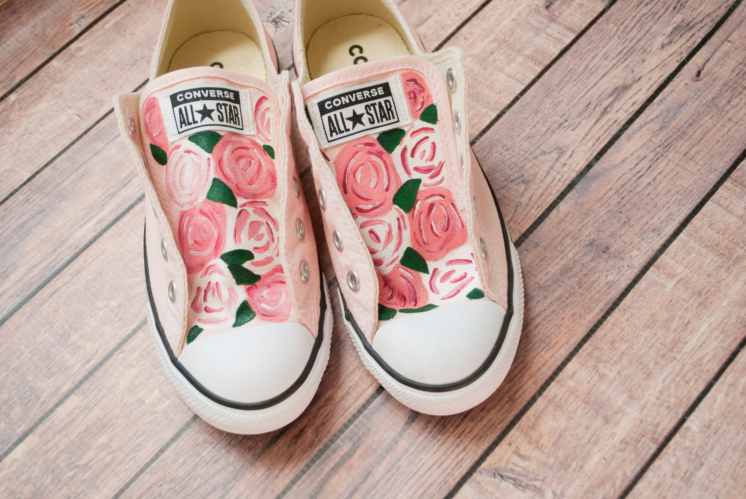 Rose Floral Converse Hand-painted Women's Converse - Etsy