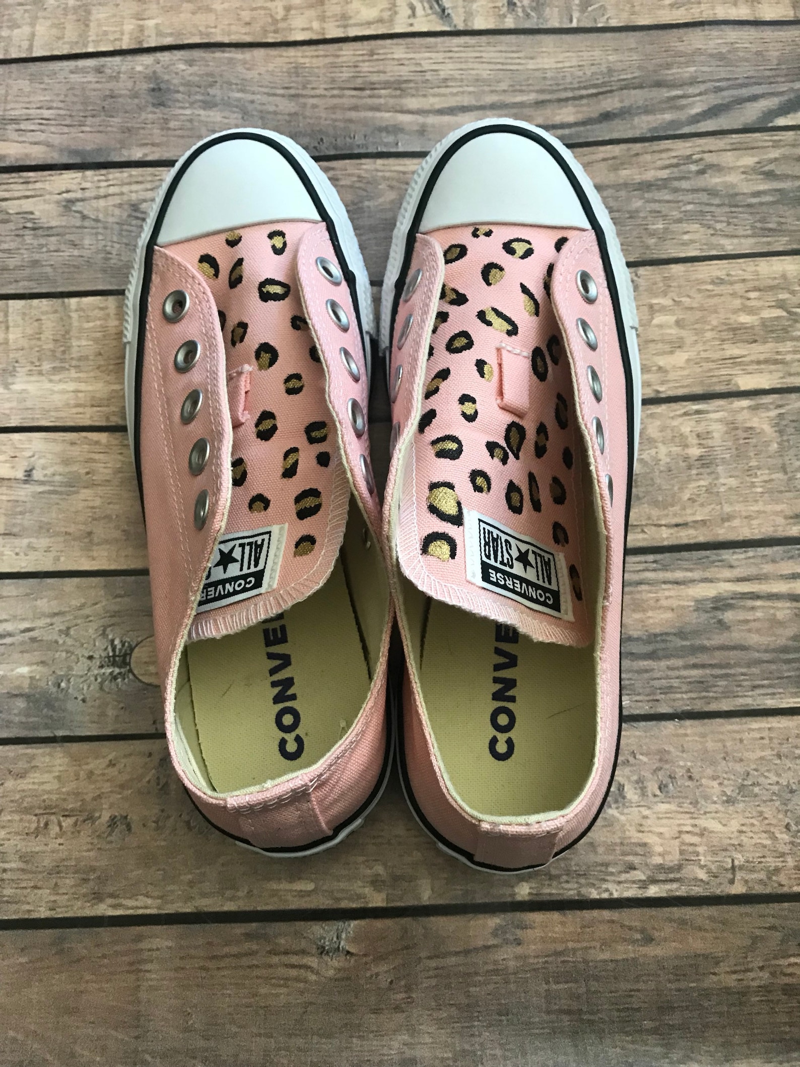 Cheetah Print Hand Painted Converse Women's Hand Painted - Etsy