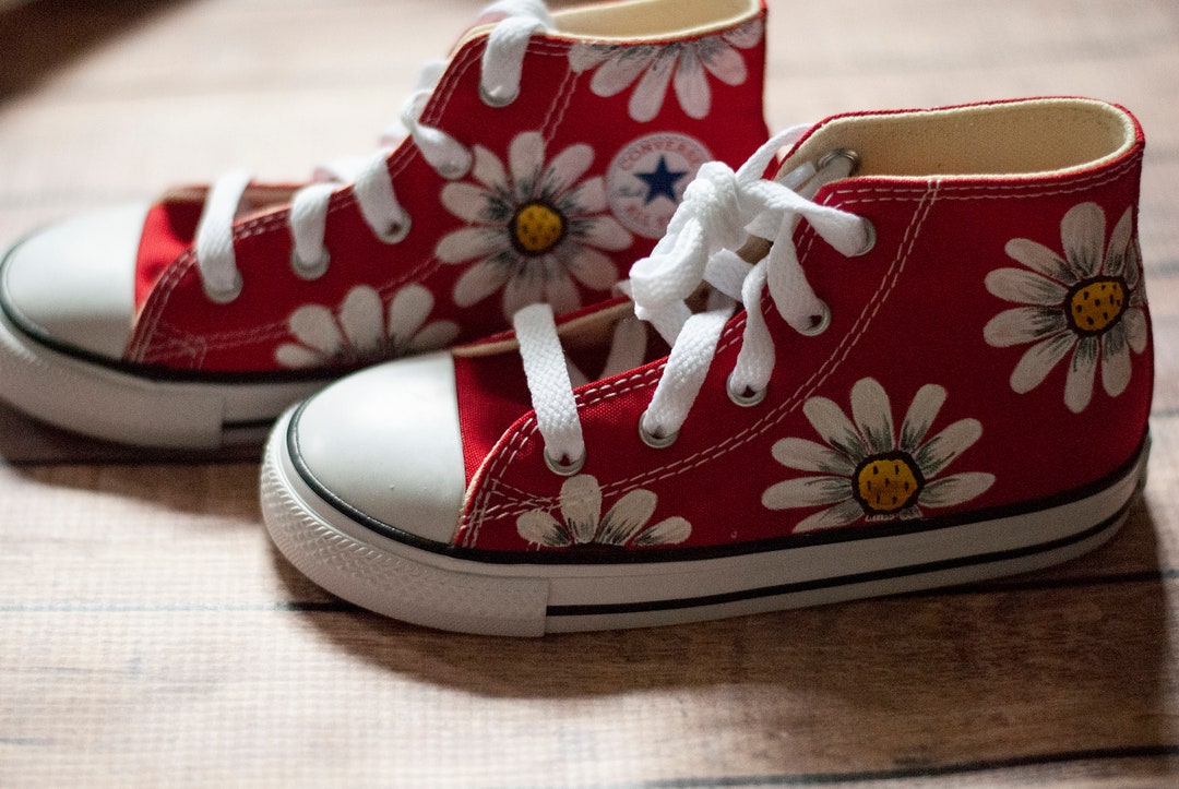 Daisy High Top Converse Daisy Converse Hand Painted Daisy - Etsy