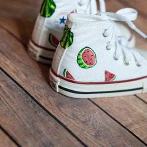 Watermelon Converse | High Top Watermelon Converse | Hand Painted ...