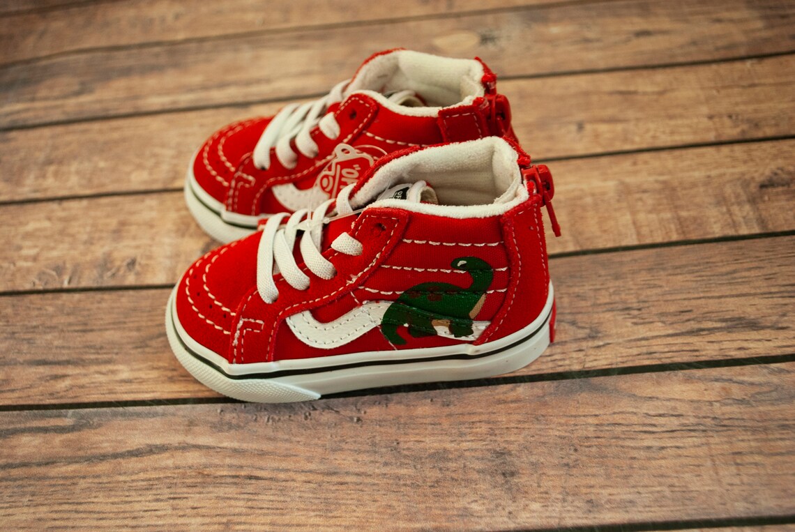 Dinosaur Hand Painted High Top Vans Toddler High Top Vans - Etsy