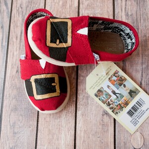Santa Themed Hand Painted Toms Santa Claus Toms Custom Christmas Toms ...