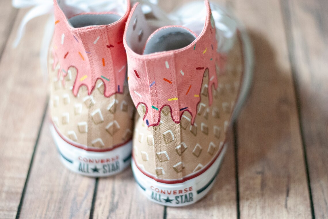 Ice Cream Cone Hand Painted High Top Custom Converse - Etsy