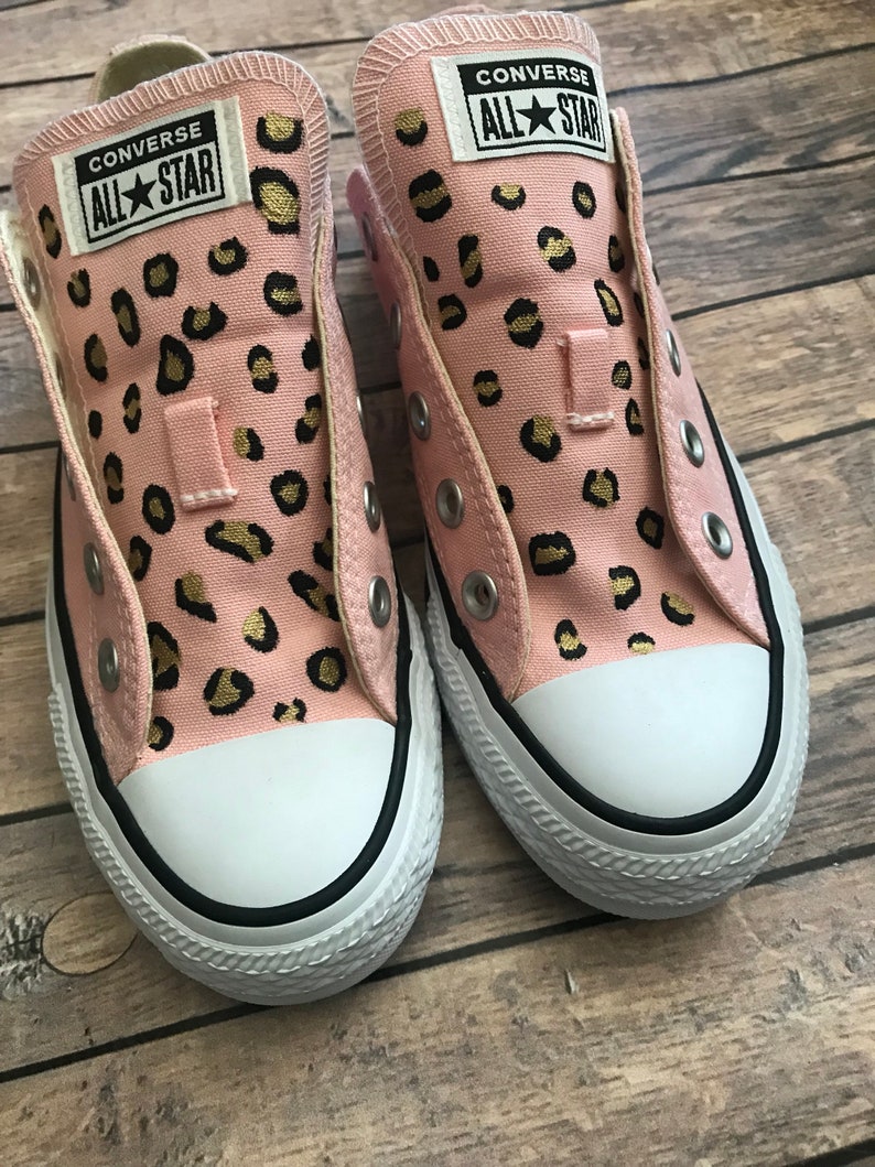 Cheetah Print Hand Painted Converse Women's Hand Painted - Etsy