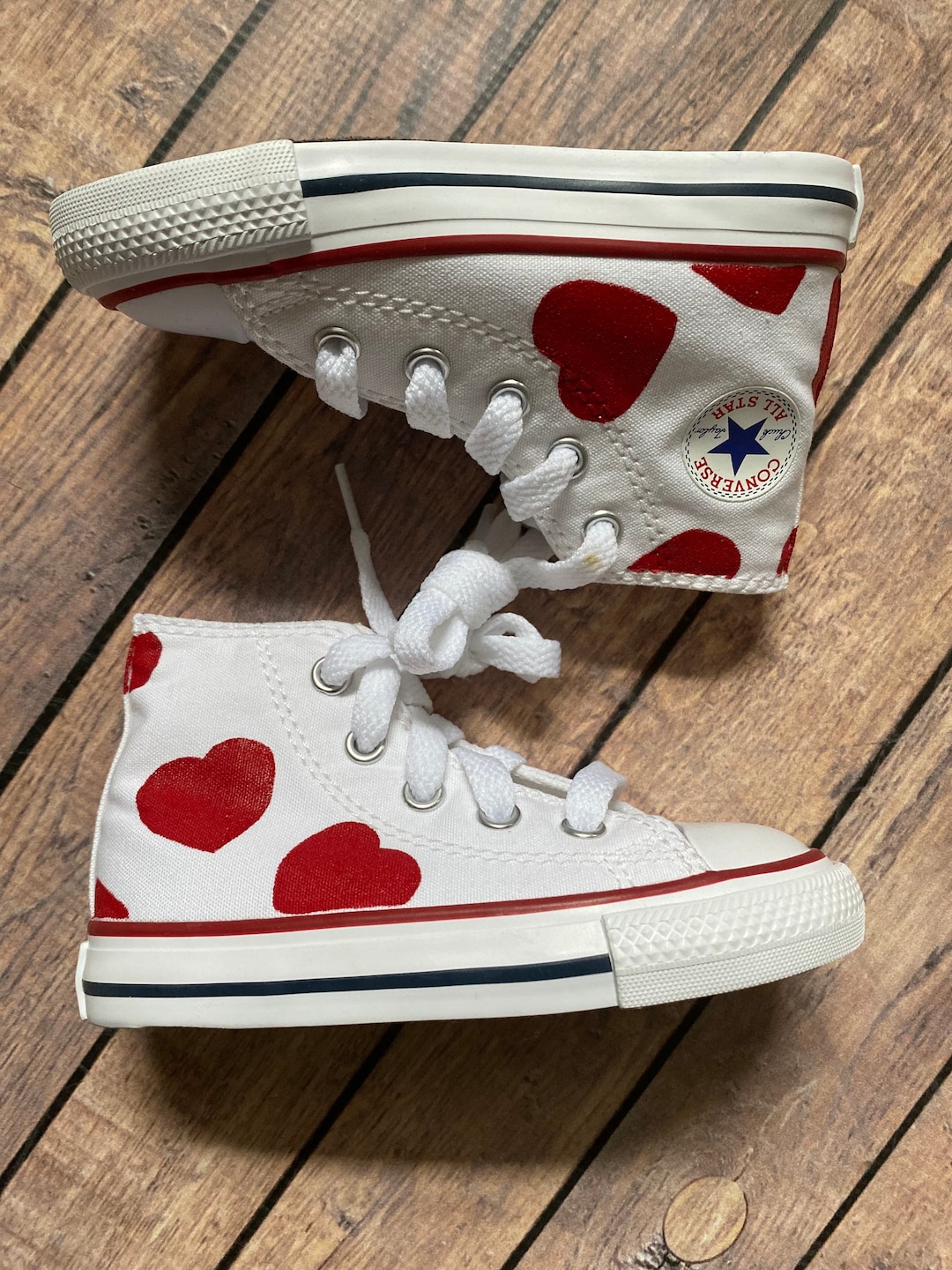 Hand Painted Heart Converse | High Top Heart Converse - Etsy