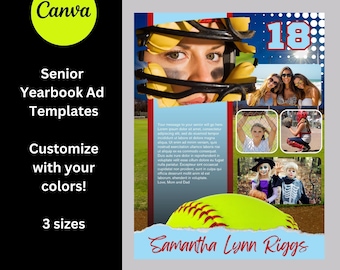 Template for Senior Yearbook or Program Ad Full, Half, and Quarter Page ...