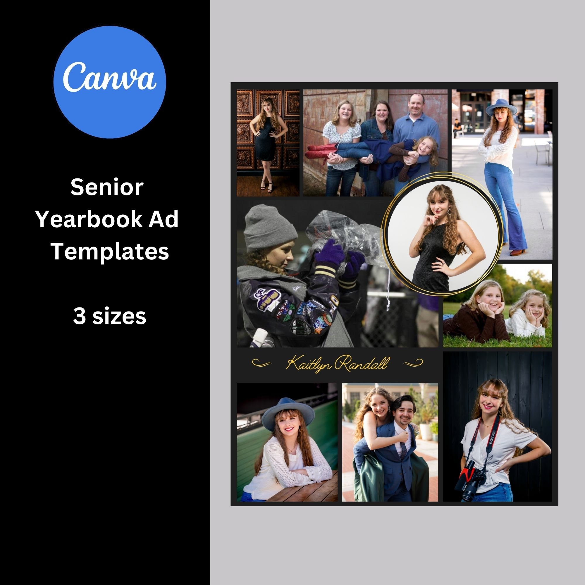 Template for Senior Yearbook or Program Ad - Full, Half, and Quarter ...