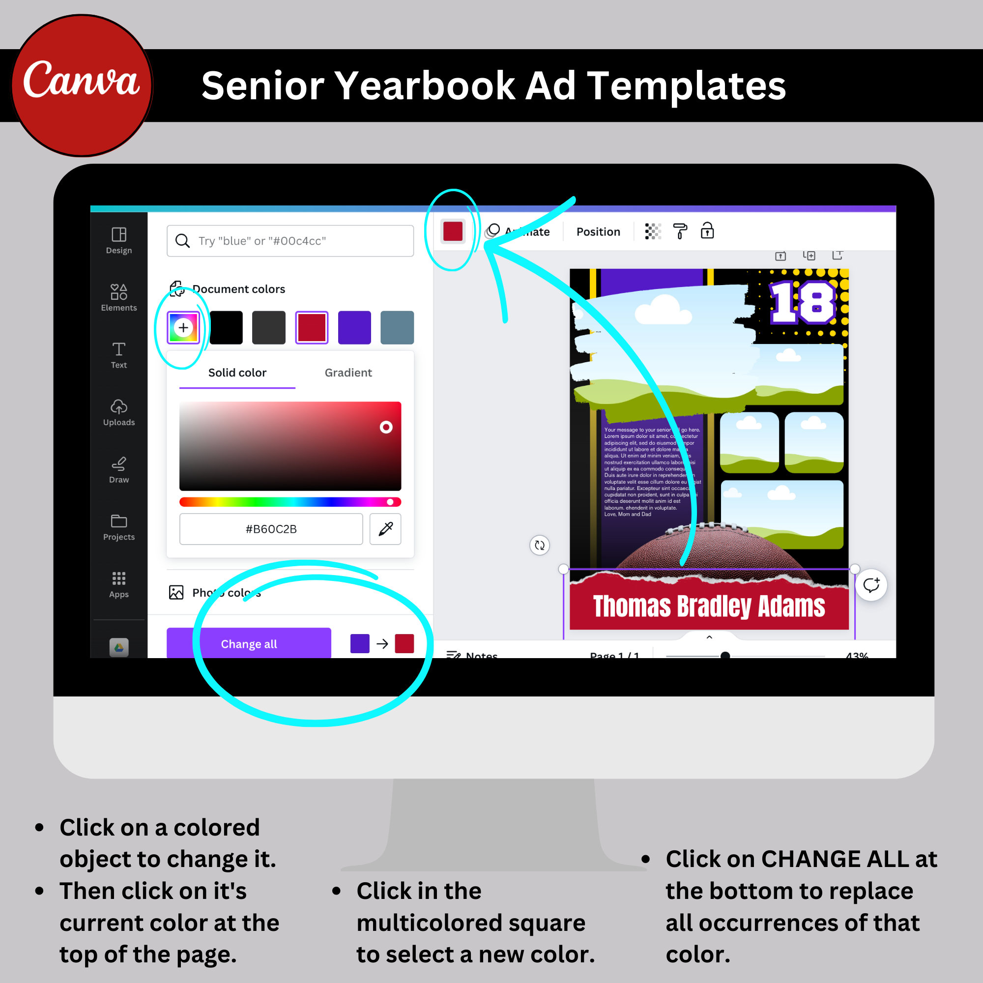 Baseball Sports Program or Senior Yearbook Ad Template: Customizable ...