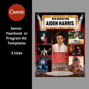 Template for Senior Yearbook or Program Ad - Full, Half, and Quarter ...