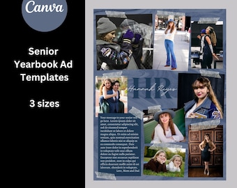 Template for Senior Yearbook or Program Ad - Full, Half, and Quarter ...