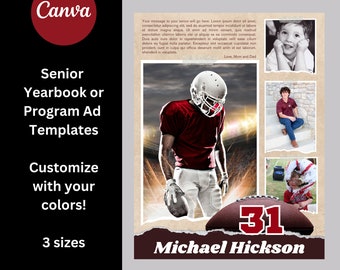 Template for Senior Yearbook or Program Ad - Full, Half, and Quarter ...