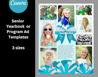 Template for Senior Yearbook or Program Ad Full, Half, and Quarter Page ...