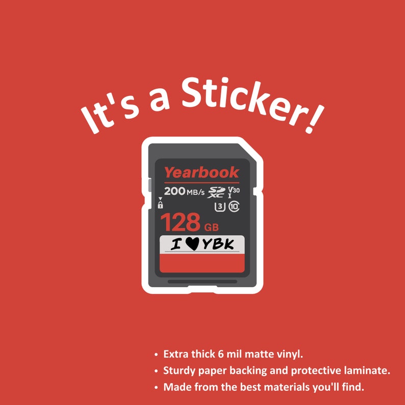 Yearbook Sticker SD Card actual Size of a Real Card High - Etsy