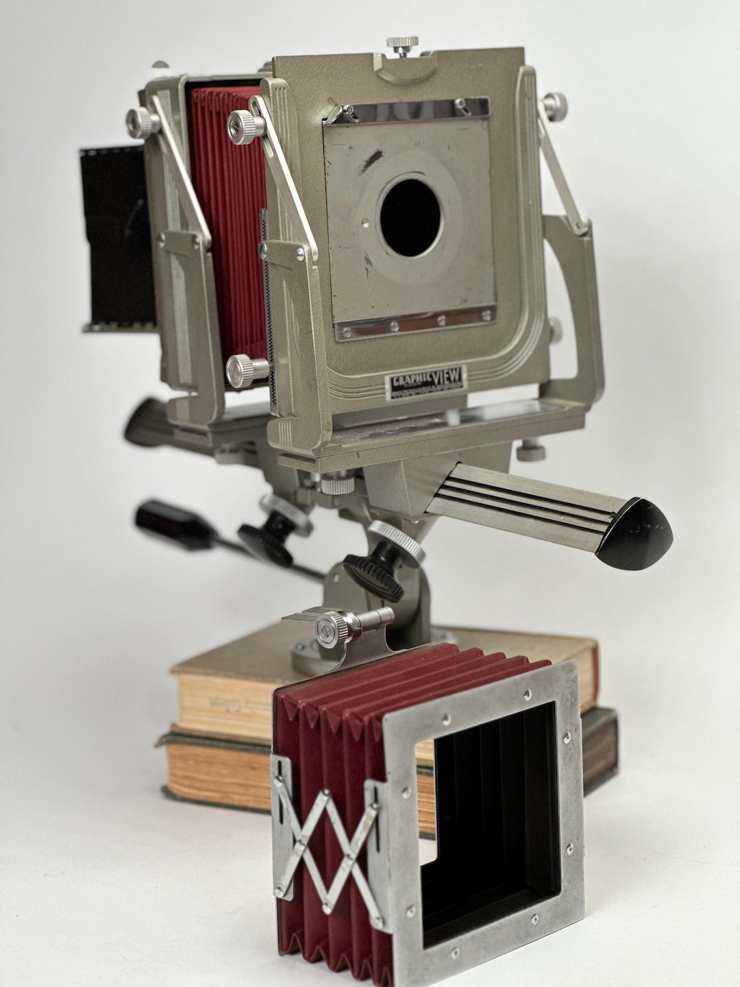 Graphic View4x5 Camera Monorail Tripod Mt.w/handle 4x5 W/case 120 Film ...