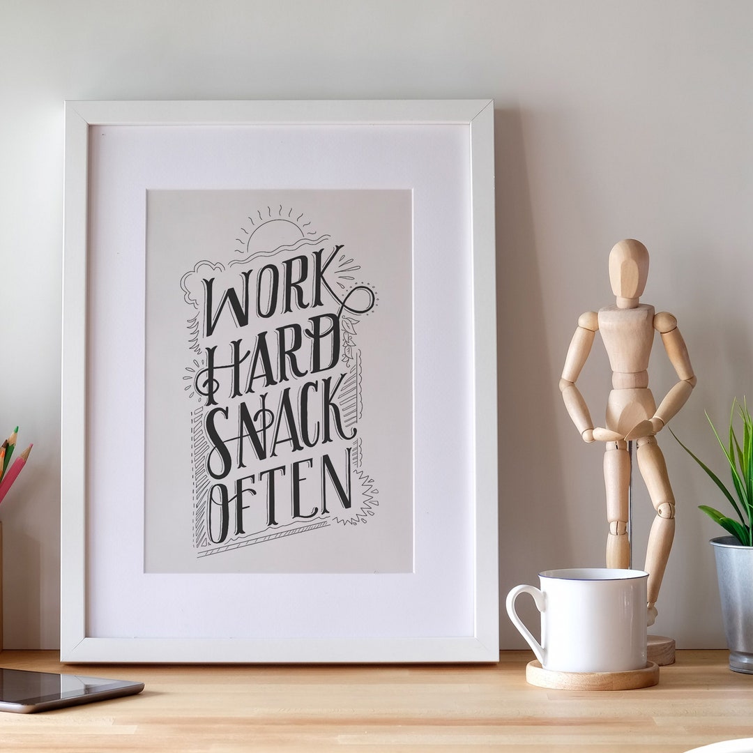 Office Wall Art Print | Quote for Office Decor | Hand Lettered Design ...