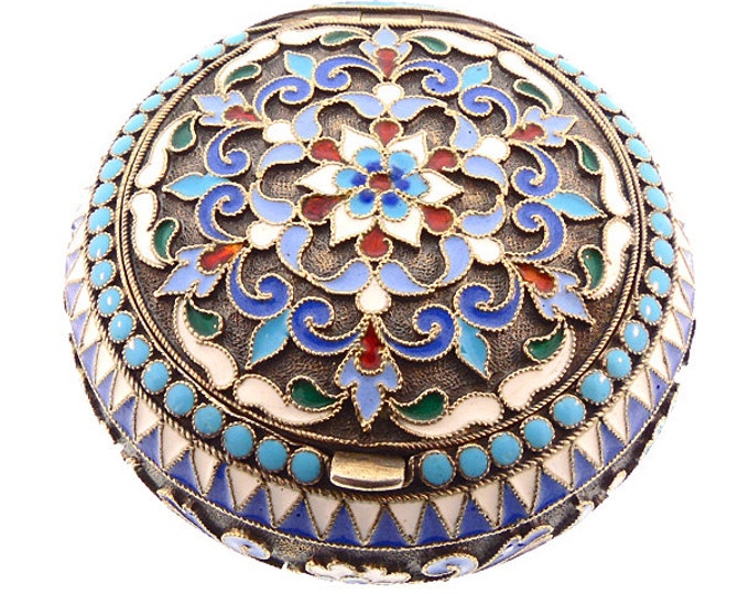 Imperial Russian Enameled Silver Patch Pill Box by Nicholai Alexeyev - Etsy
