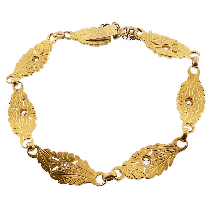 Art Nouveau 14K Gold & Diamond Bracelet Art Nouveau 14K Gold & Diamond Bracelet