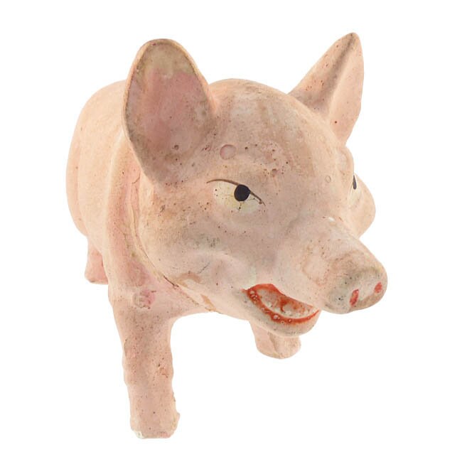 Antique German Pink Pig Christmas Candy Container