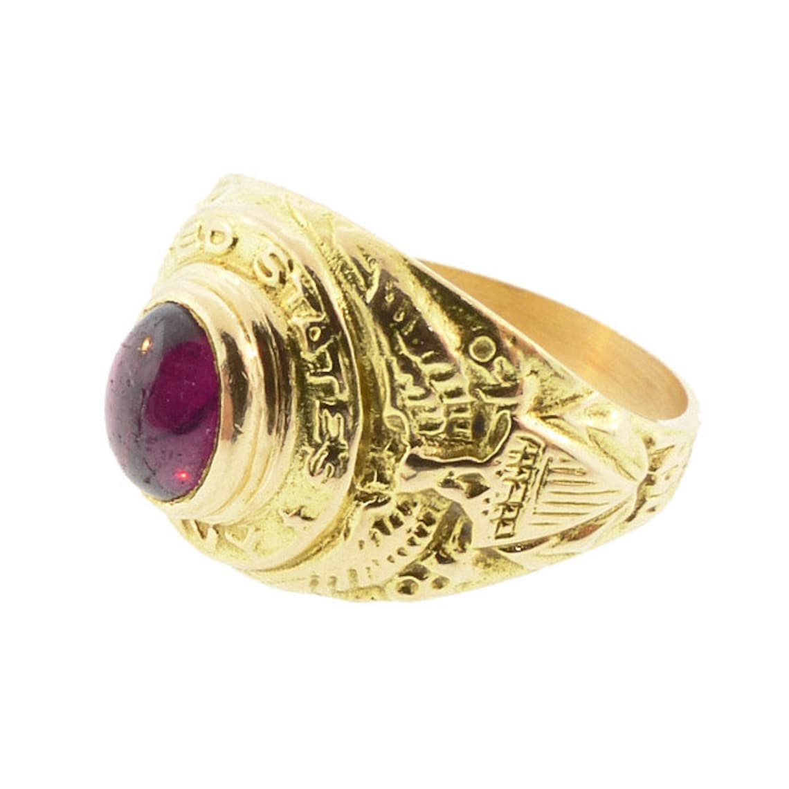 Antique 18K Gold & Garnet U.S. Navy Man's Ring - Etsy
