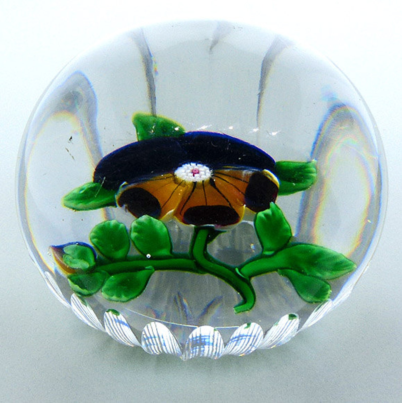 Antique Baccarat Pansy Glass Paperweight - Etsy