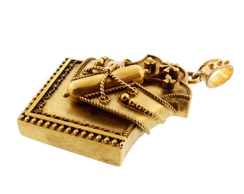 Victorian Etruscan Revival 18K Yellow Gold Fancy Locket - Etsy