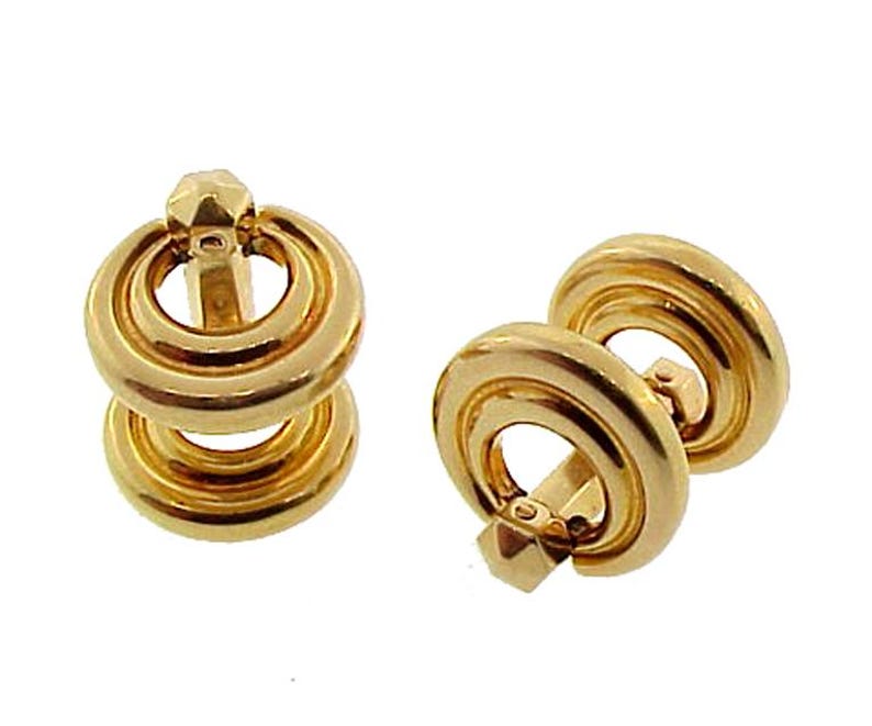 French 18K Yellow Gold Flip-up Snaffle Bit Cufflinks - Etsy