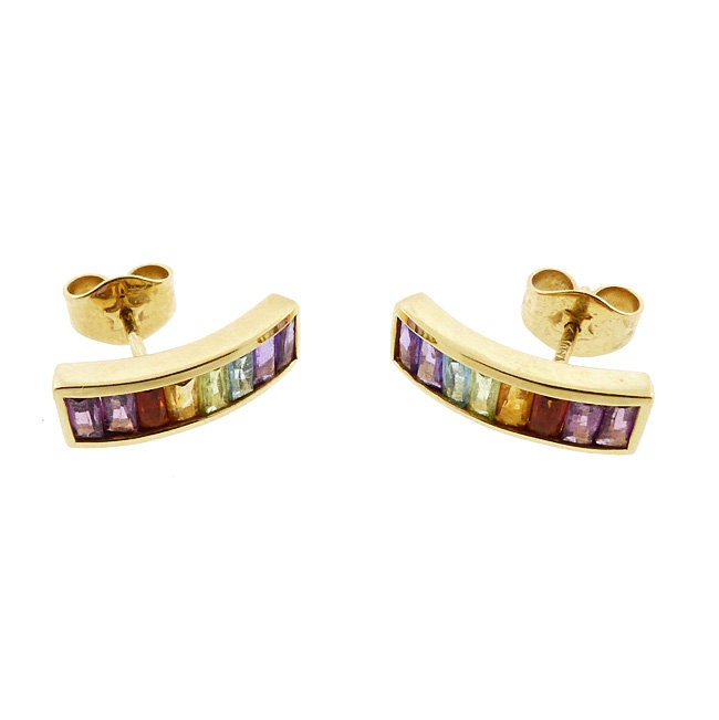 H Stern RAINBOW COLLECTION 18K Gold & Multicolored Gemstone Earrings