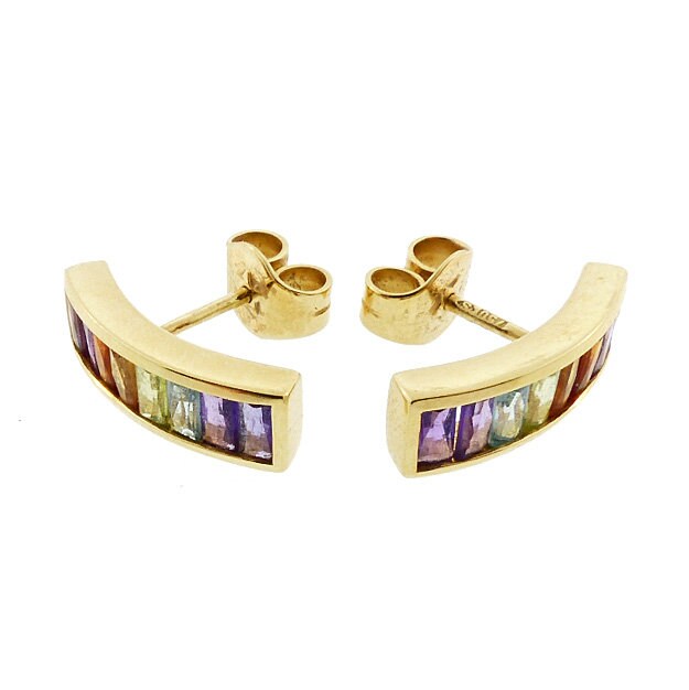 H Stern RAINBOW COLLECTION 18K Gold & Multicolored Gemstone Earrings