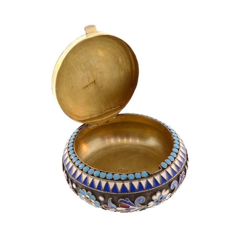 Imperial Russian Enameled Silver Patch Pill Box by Nicholai Alexeyev - Etsy