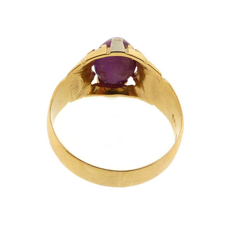 18K Gold Star Ruby Ring | Men's Star Ruby Ring | Retro Ruby Ring | July ...