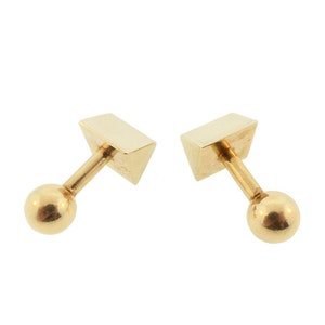 Louis Tamis & Sons Art Deco 14K Gold Barbell Cufflinks - Etsy