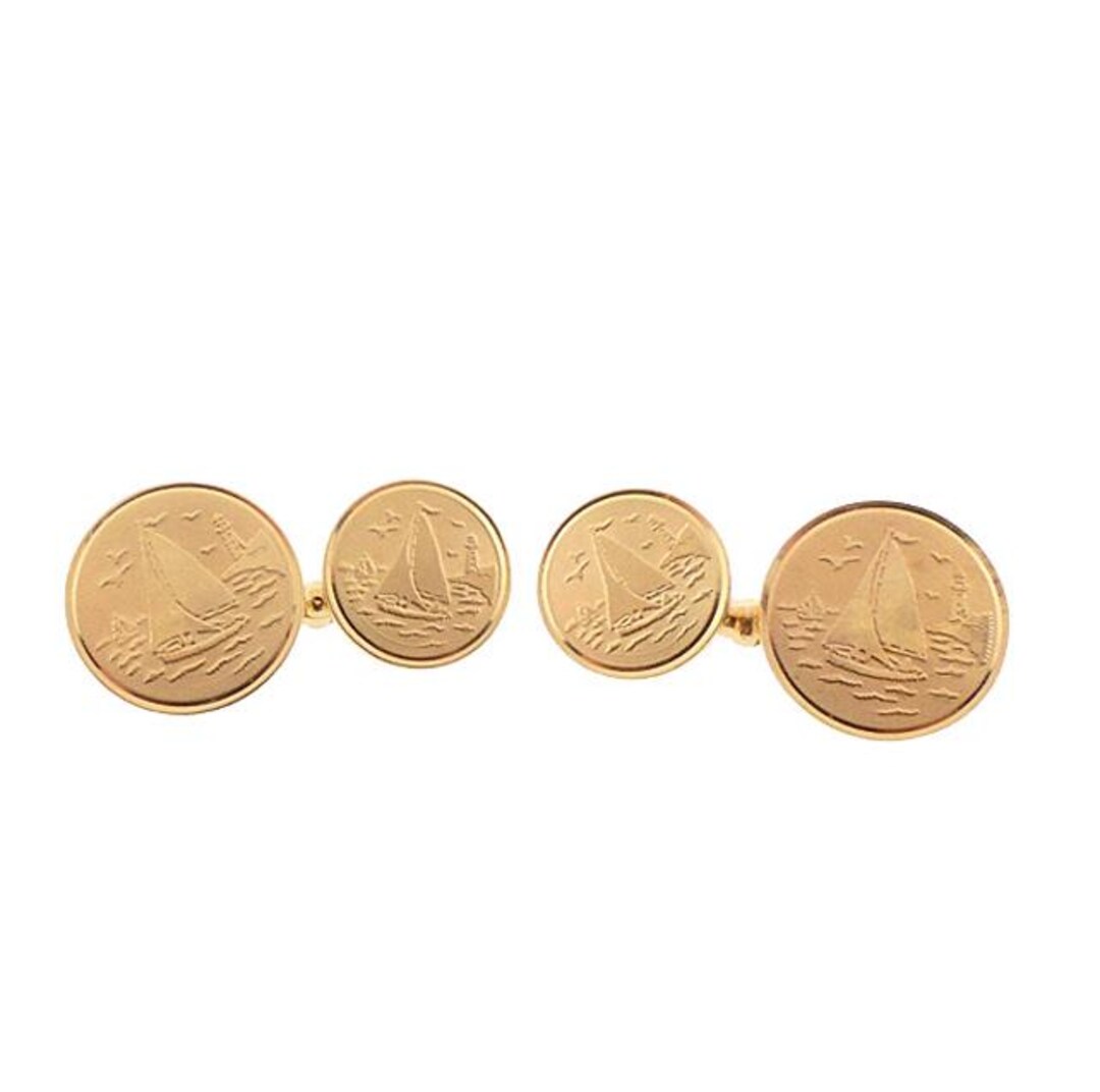 Art Deco Engine-turned Engraved 14K Gold Sailing Cufflinks - Etsy
