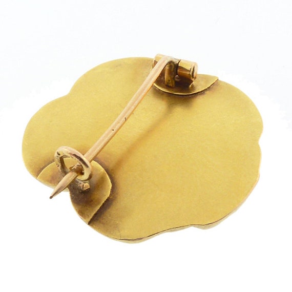 Armand Quenard 18K Gold Art Nouveau Poppy Lady Brooch - Gem