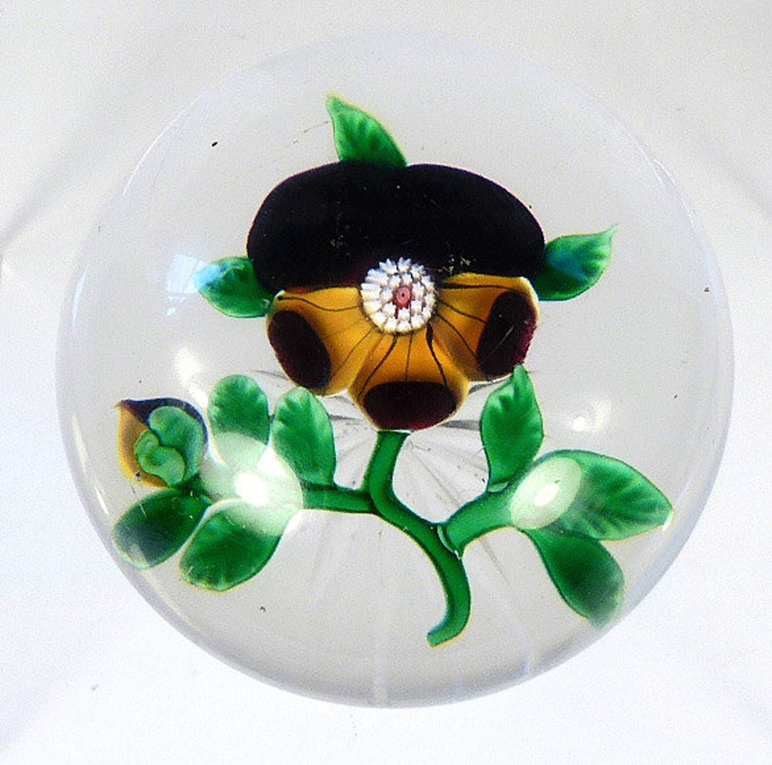 Antique Baccarat Pansy Glass Paperweight - Etsy