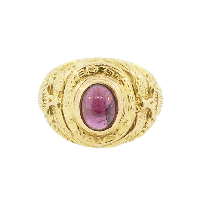 Antique 18K Gold & Garnet U.S. Navy Man's Ring - Etsy