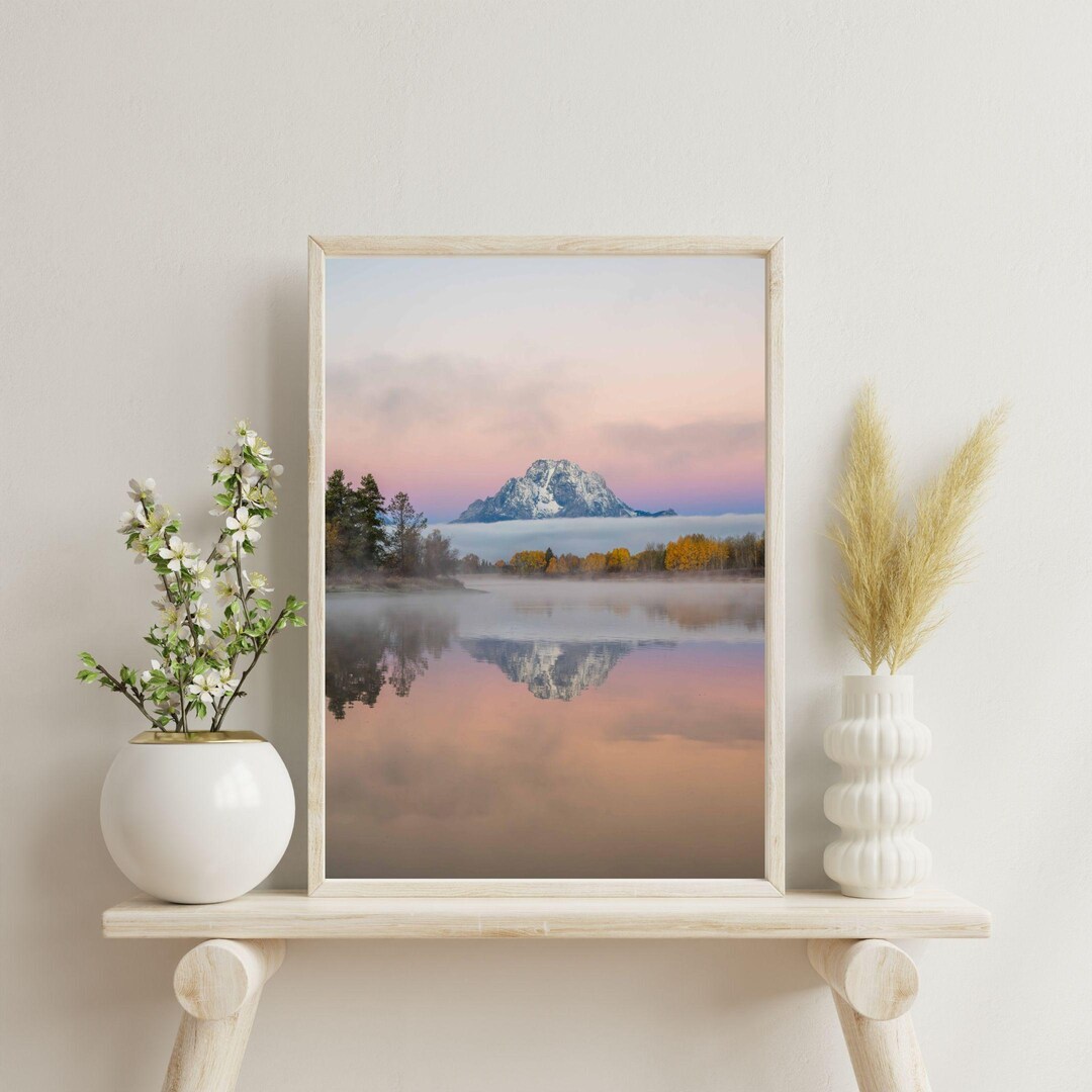 Oxbow Bend Landscape Print: Autumn Fog Over Snake River - Etsy