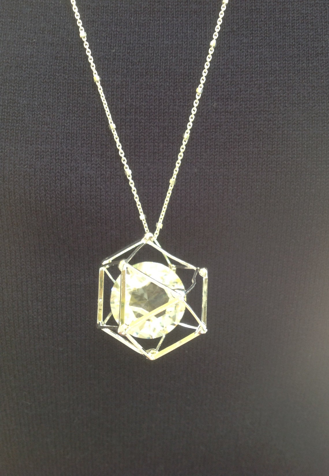 3D Polygon Pendant Necklace - Etsy