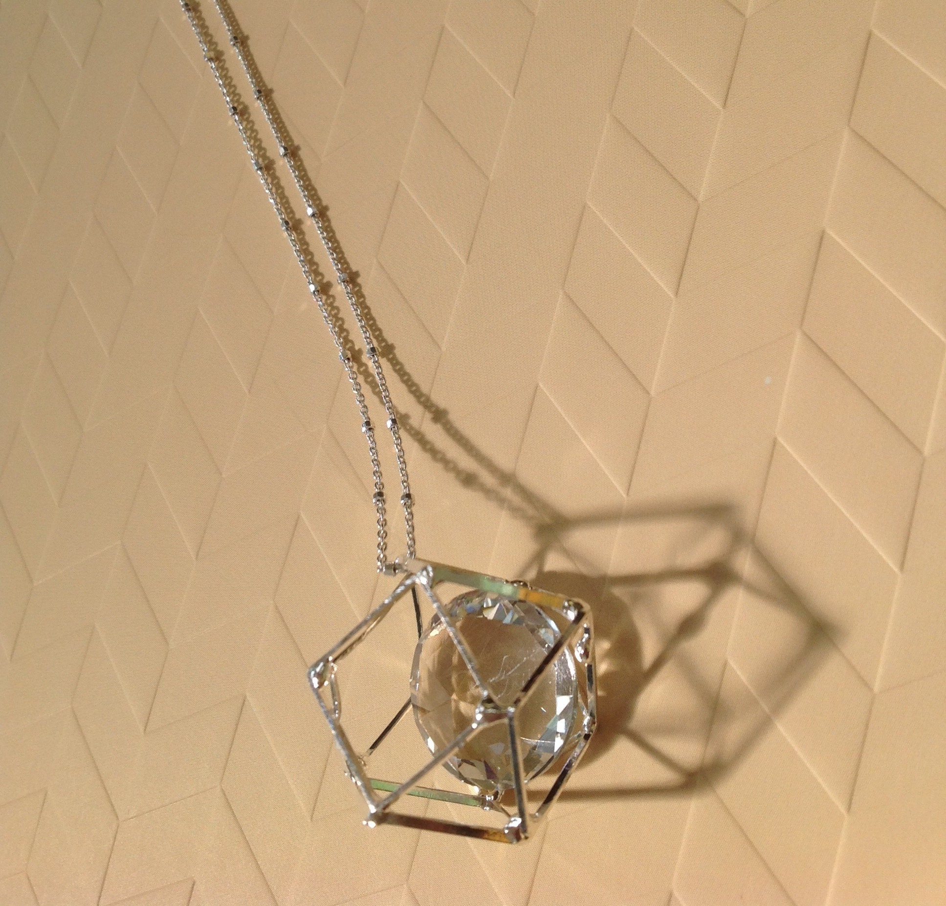 3D Polygon Pendant Necklace - Etsy