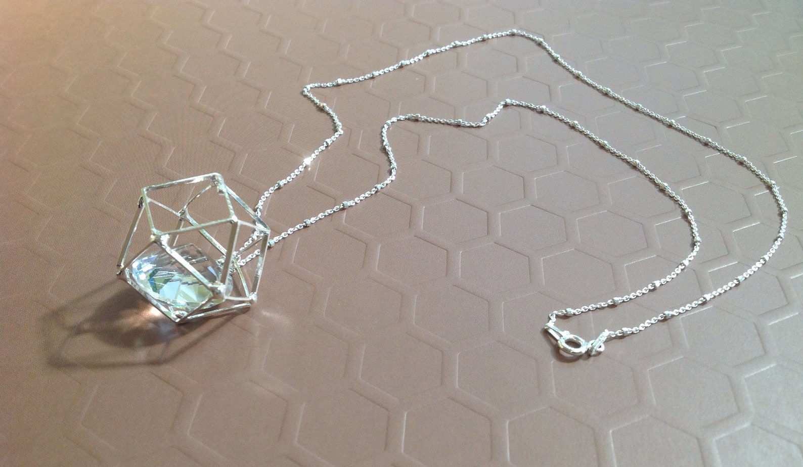 3D Polygon Pendant Necklace - Etsy