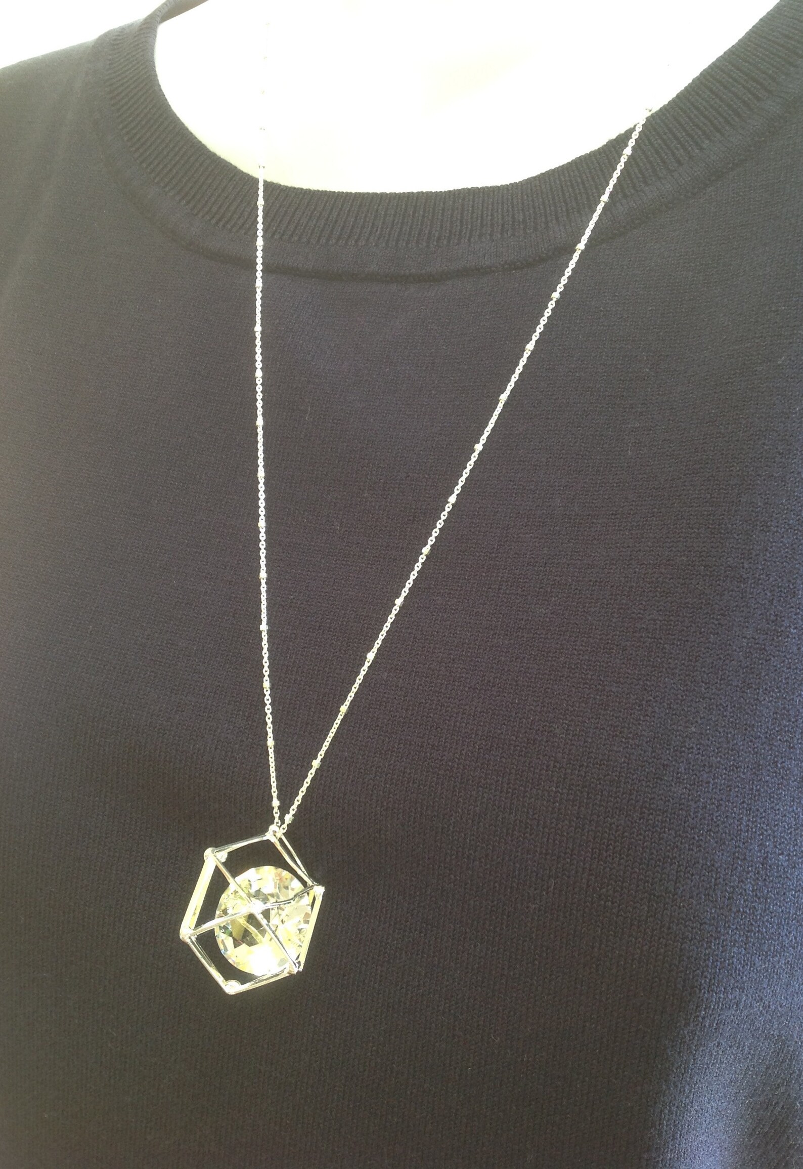 3D Polygon Pendant Necklace - Etsy