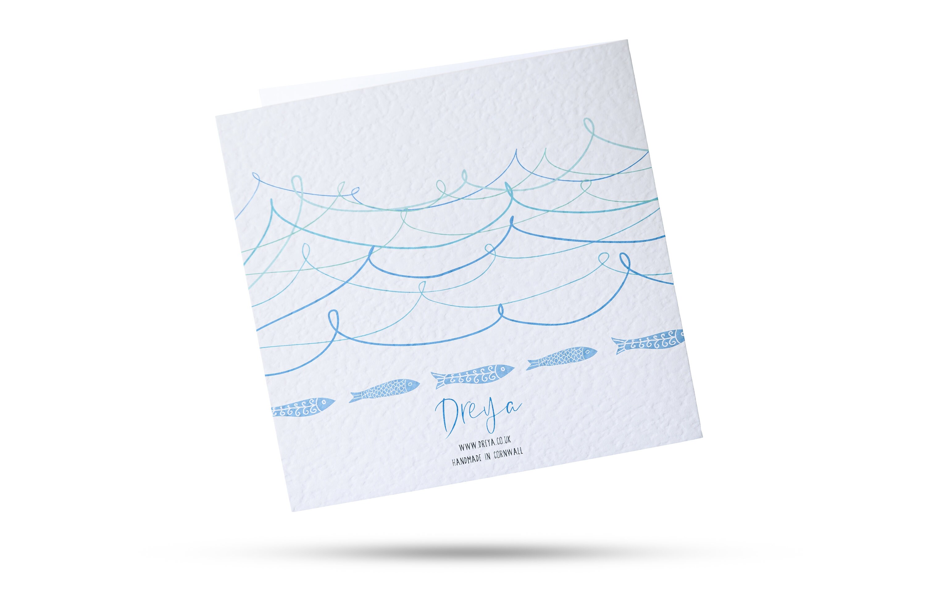 CUSTOM Sea Foam Stick waves and Fish Greeting Card With Fused Glass ...
